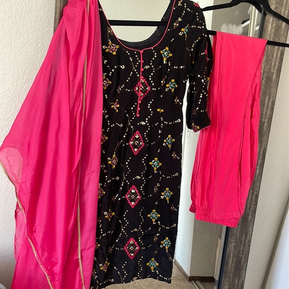 Salwars | Blackpink Indian Suit 3 Piece Set Punjabi Pajami Suit | Poshmark